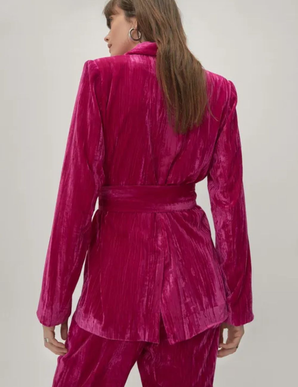 Velvet Wrap Waist Suit Blazer - Divine & Elegant