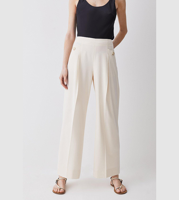 Polished High Waist Dart Detail Trouser - Divine & Elegant