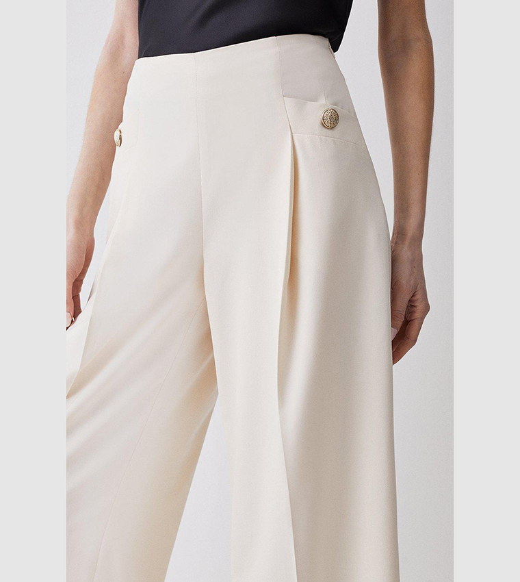 Polished High Waist Dart Detail Trouser - Divine & Elegant