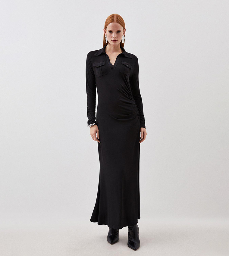 Drapey Crepe Maxi Dress - Divine & Elegant