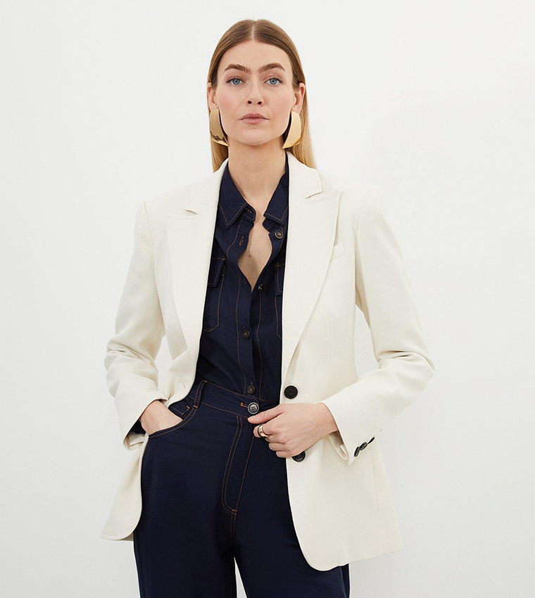 Relaxed Tailored Single Breasted Blazer - Divine & Elegant