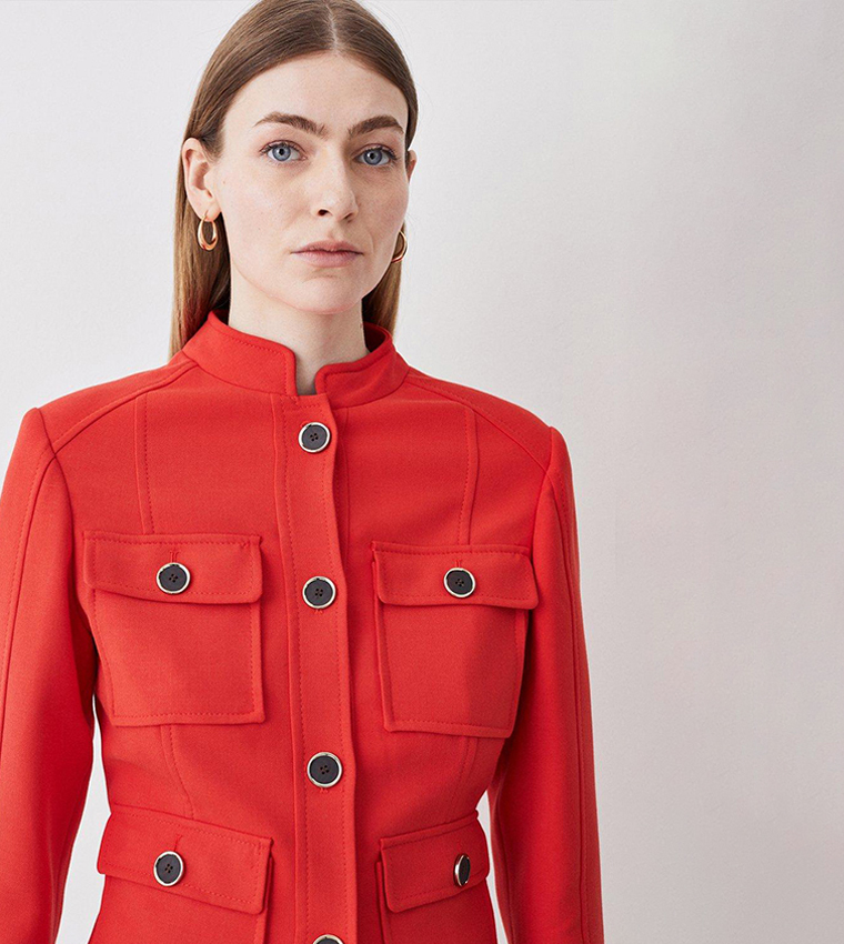 Compact Stretch Military Jacket - Divine & Elegant