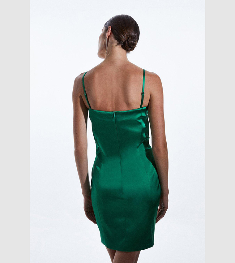 Italian Satin Statement Bow Mini Dress - Divine & Elegant