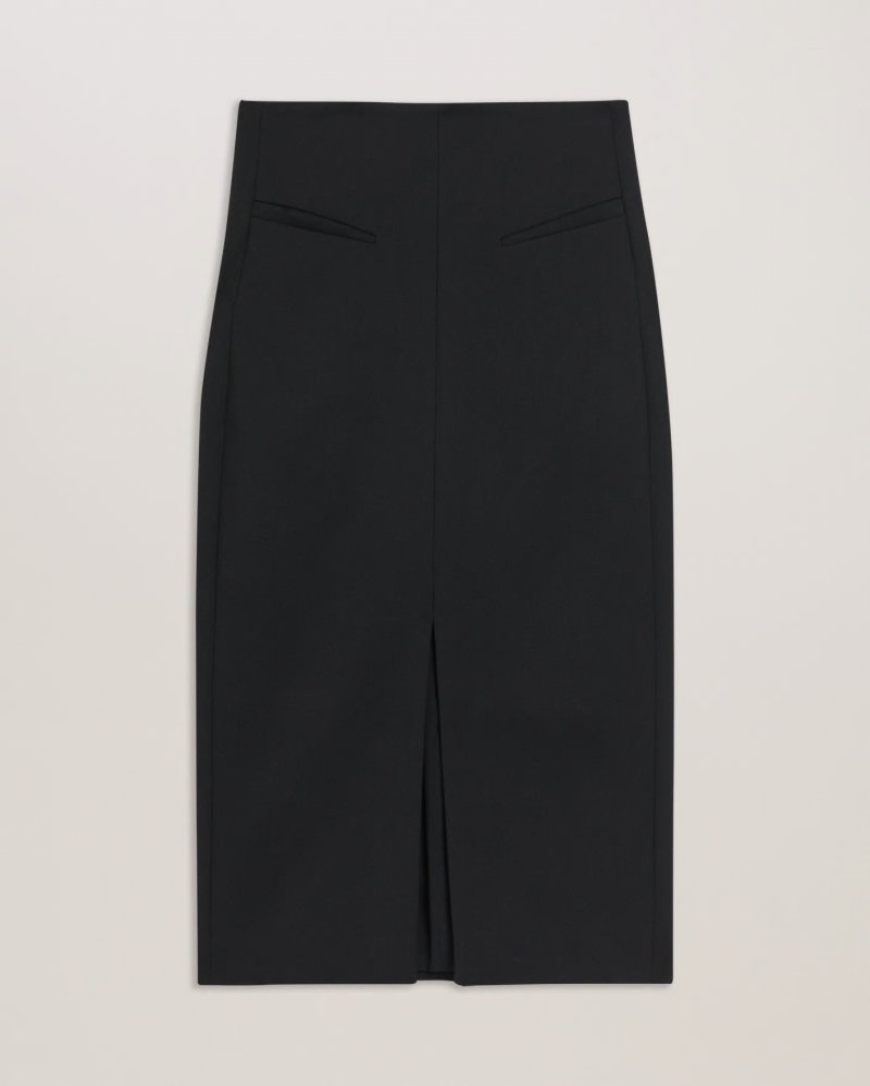 Manabus Tailored Front Split Skirt - Divine & Elegant