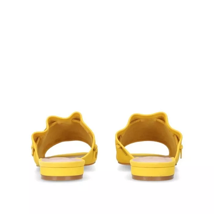 Opal Yellow Leather Slip On Mules - Divine & Elegant