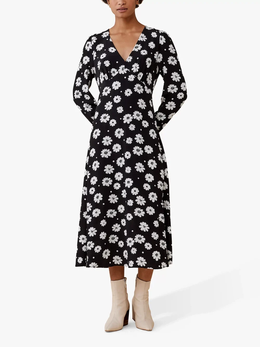 Daisy Print Midi Dress - Divine & Elegant