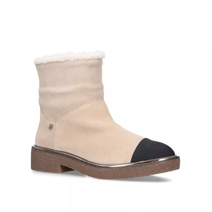 Fay Beige Combination Suede Boots - Divine & Elegant